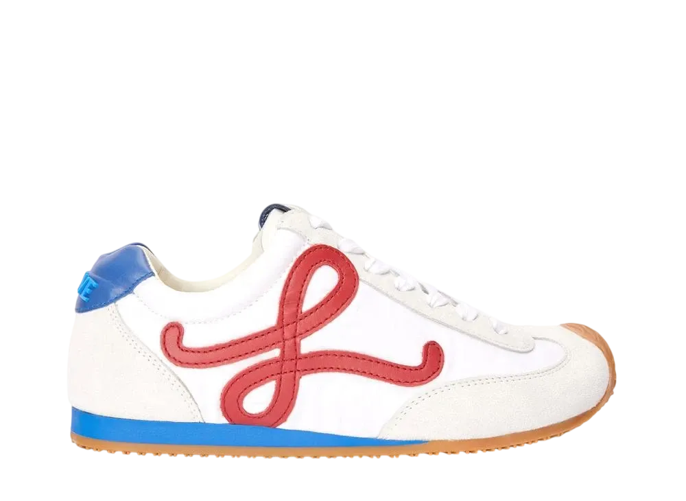LOEWE Women's Ballet Runner 2.0 in nylon and calfskin "White/Red/Blue"の ...