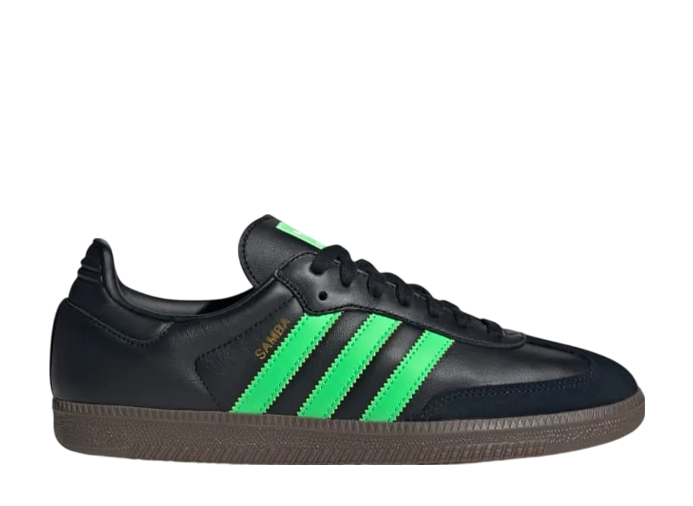 adidas Originals Samba OG "Core Black/Screaming Green/Gum" JR0911 ...