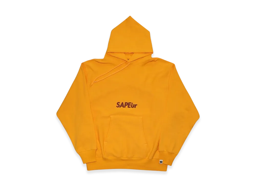 SAPEur Vintage Glossy Logo Hoodie "Mustard/Dark Red" | SNKRDUNK