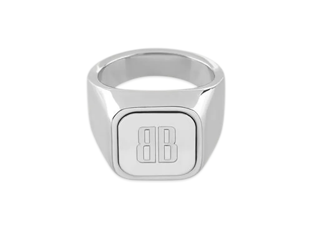 BALENCIAGA Nano Signet Ring "Shiny Silver" | SNKRDUNK