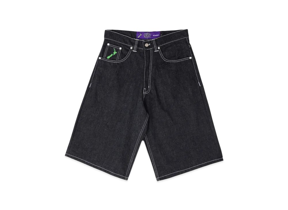 ALWAYTH Back Pocket Print Denim Shorts "Black" | SNKRDUNK