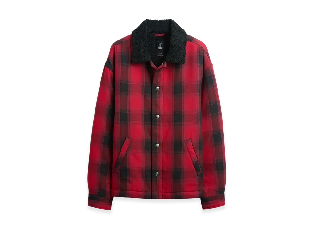 Gap x Stranger Things Sherpa Lined Shacket "Red Plaid" | SNKRDUNK
