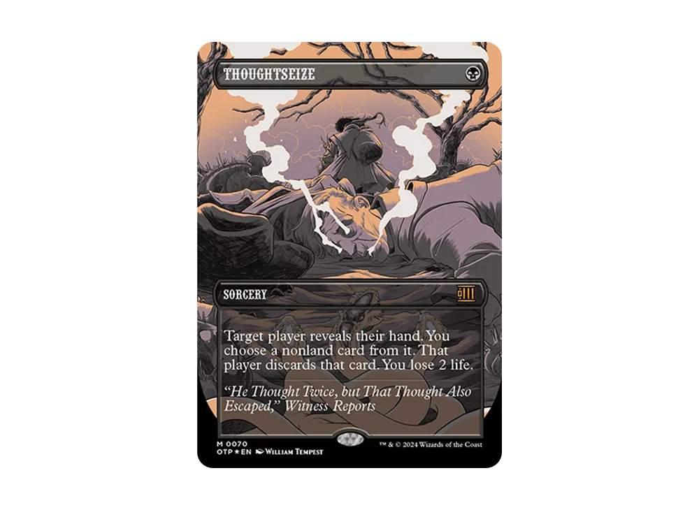 Thoughtseize M :Foil :Borderless [OTP 0070] [EN](Outlaws of Thunder ...