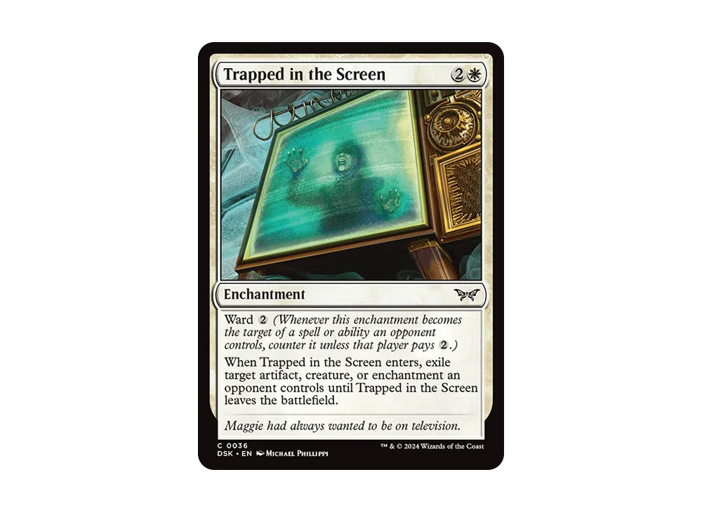 Trapped in the Screen C :Foil [DSK 0036] [EN](Duskmourn : House of ...