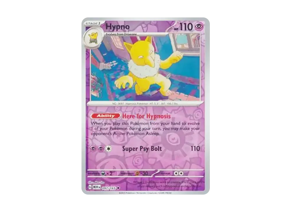 Hypno U :Reverse Holo [MEW EN 097/165](Scarlet & Violet "151") | SNKRDUNK