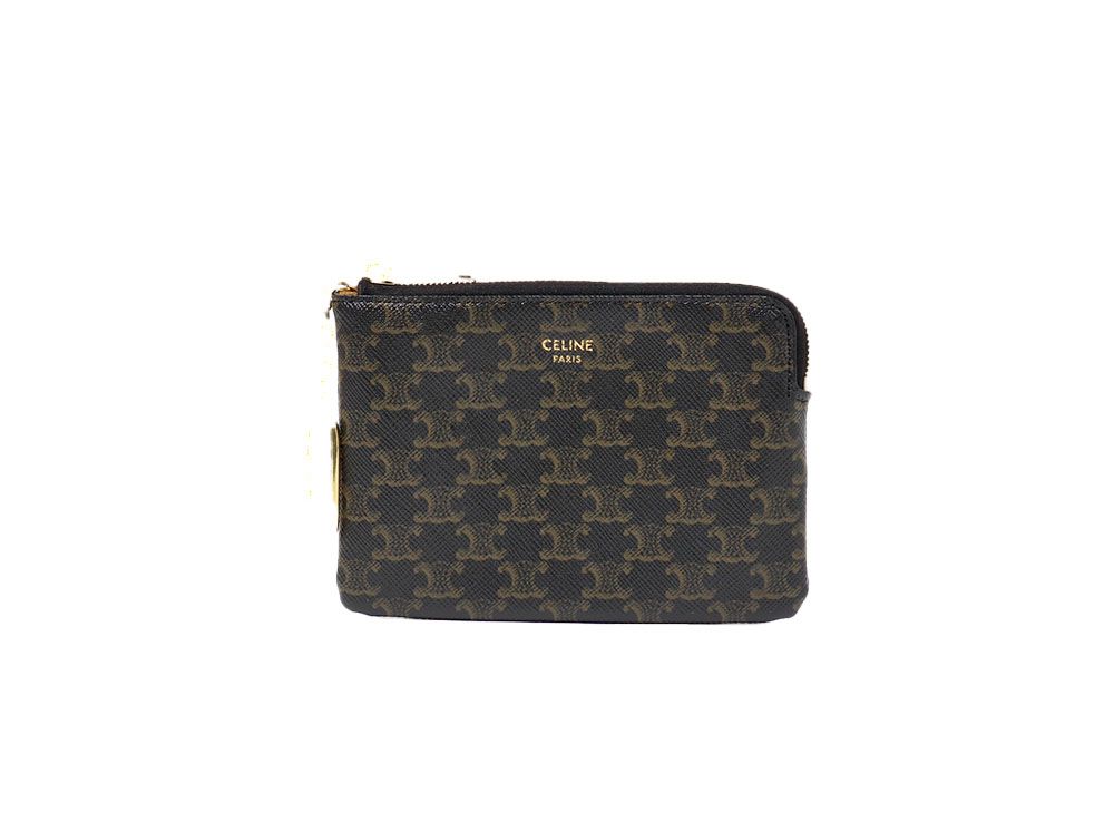 CELINE Coin & Card Pouch in Triomphe Canvas "Black" | SNKRDUNK