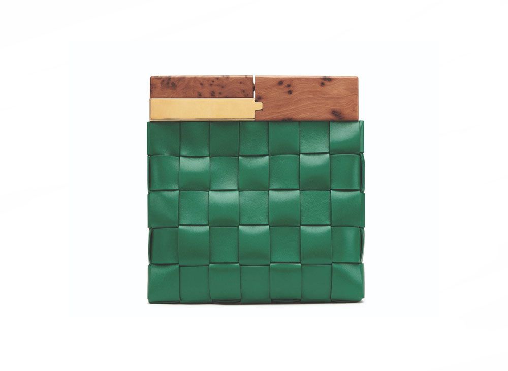 Bottega Veneta BV Snap Intrecciato leather Clutch Bag "Green" | SNKRDUNK