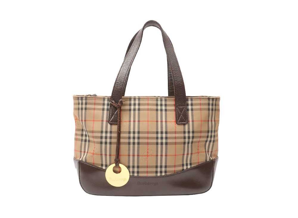Burberry Nova Check Pattern Logo Charm Tote Bag | SNKRDUNK