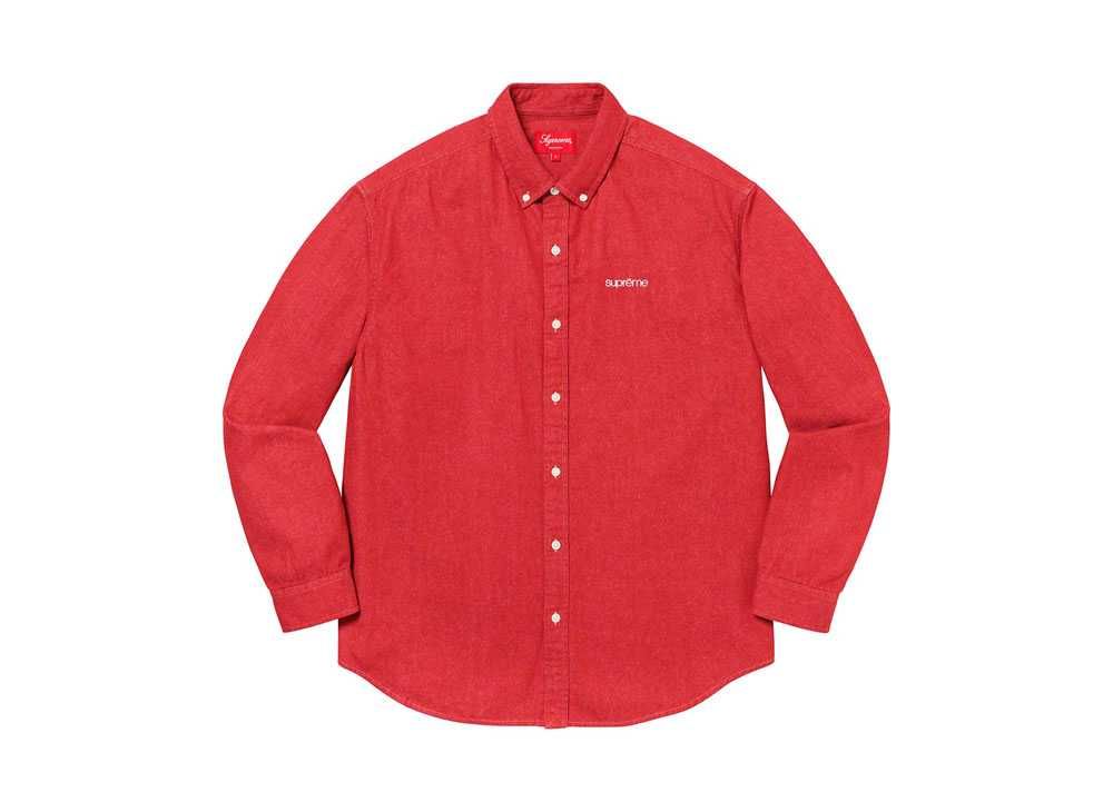 Supreme Classic Logo Denim Shirt "Red" | SNKRDUNK