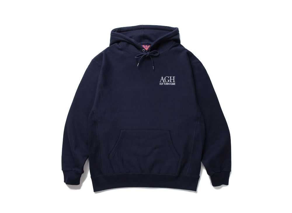 APHRODITEGANG AGH LOGO HEAVY WEIGHT HOODED SWEAT SHIRT "Navy" | SNKRDUNK