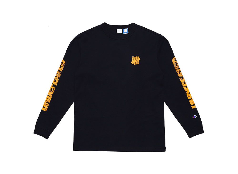 UNDEFEATED CHAMPION DISTRESSED LOGO LS TEE - C8-V405 "Black" | SNKRDUNK