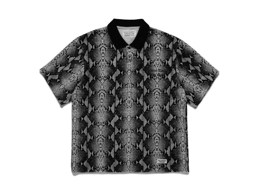 WACKO MARIA PYTHON VELOUR POLO SHIRT "Gray" | SNKRDUNK
