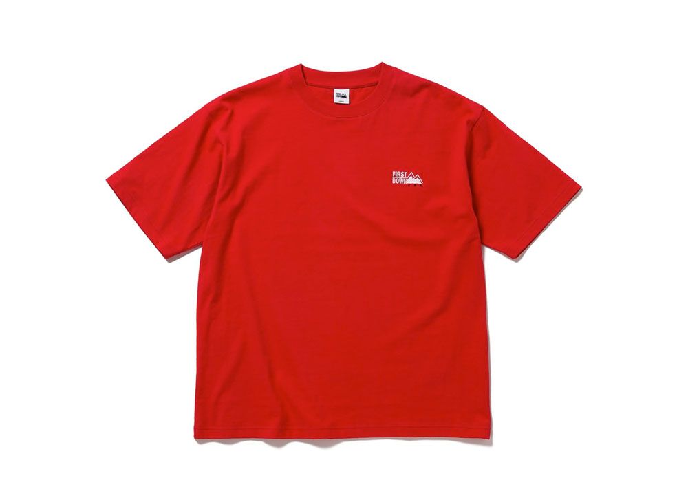FIRST DOWN LOGO S/S TEE COTTON JERSEY "Red" | SNKRDUNK