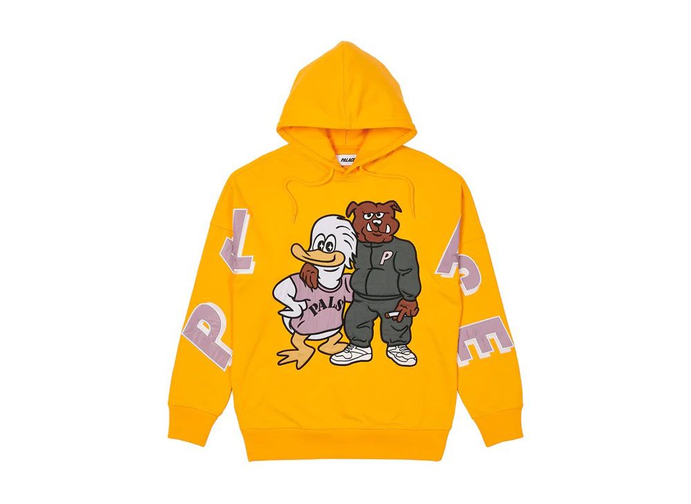 PALACE DOG AND DUCK DROP SHOULDER HOOD "Yellow" | SNKRDUNK