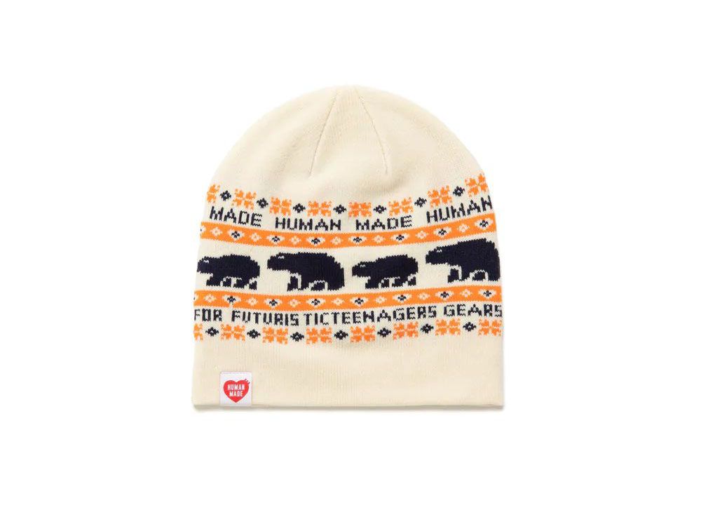 HUMAN MADE JACQUARD BEANIE "White" | SNKRDUNK