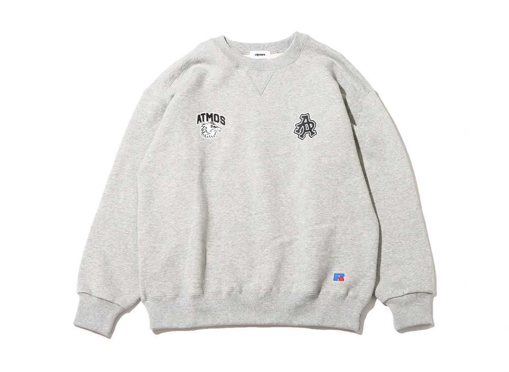 atmos x Russell Eagle Logo Crewneck Sweat "Grey" | SNKRDUNK
