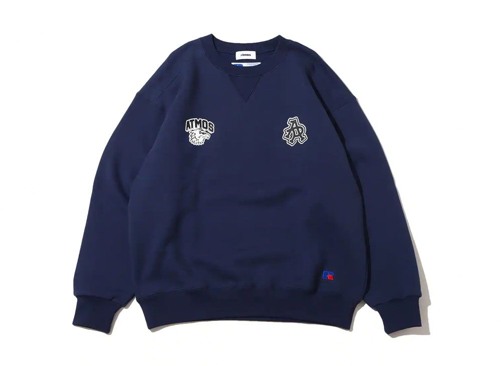 atmos x Russell Eagle Logo Crewneck Sweat "Navy" | SNKRDUNK
