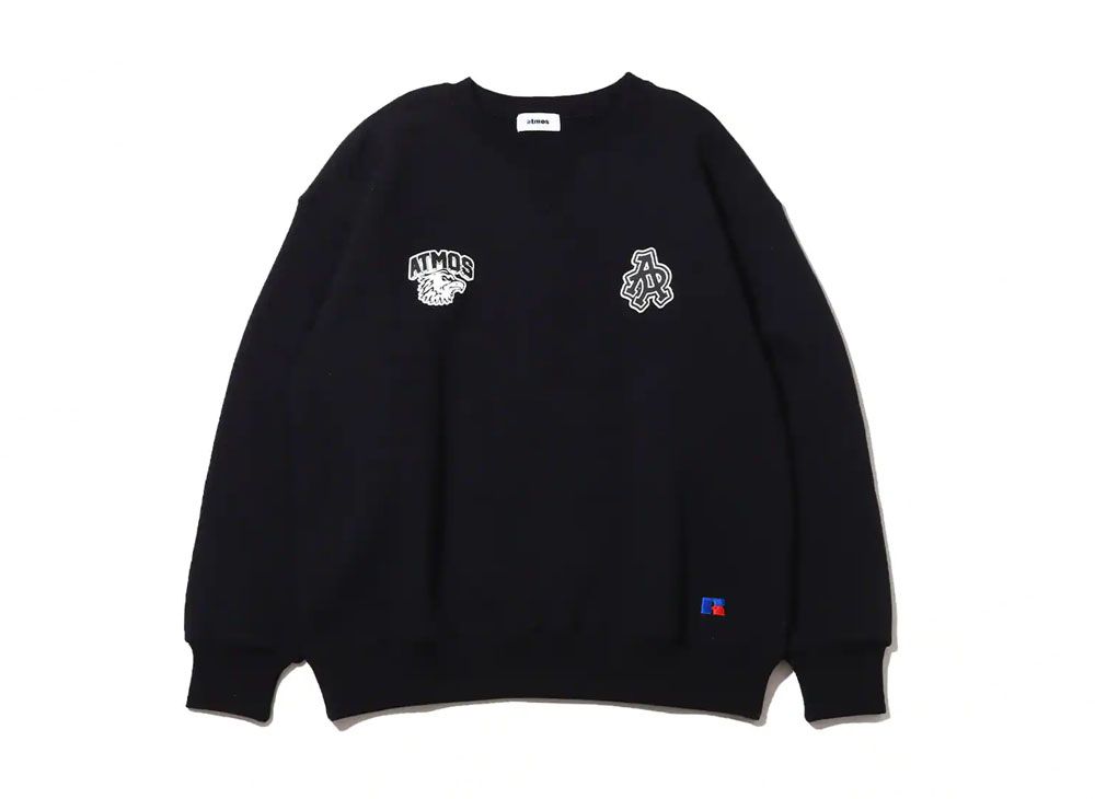 atmos x Russell Eagle Logo Crewneck Sweat "Black" | SNKRDUNK