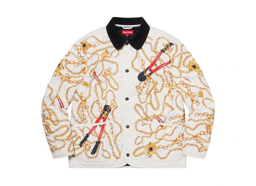 Supreme Chains Quilted Jacket "White" | SNKRDUNK