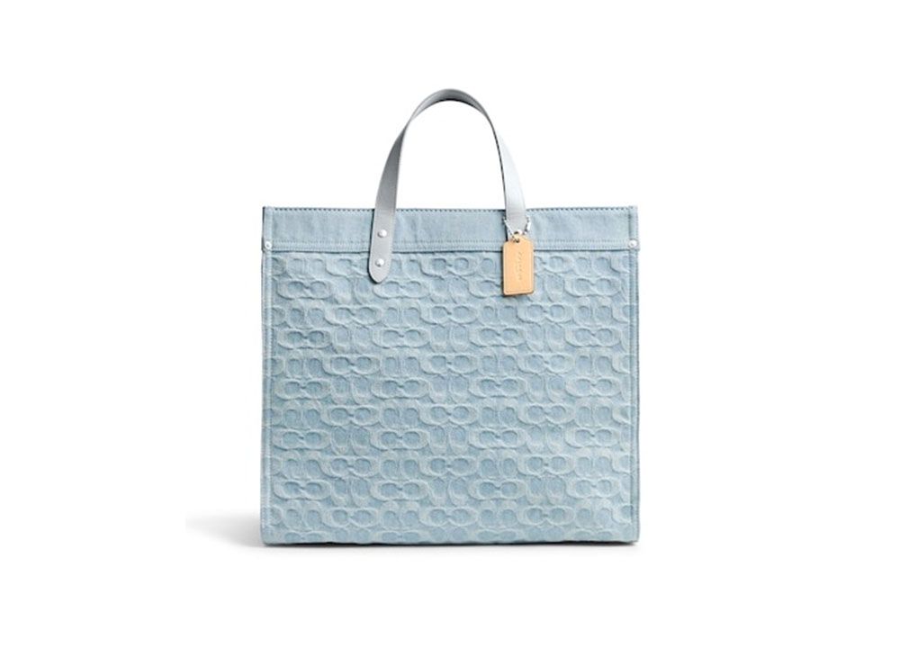COACH Field Tote 40 Signature Denim "Pale Blue" | SNKRDUNK