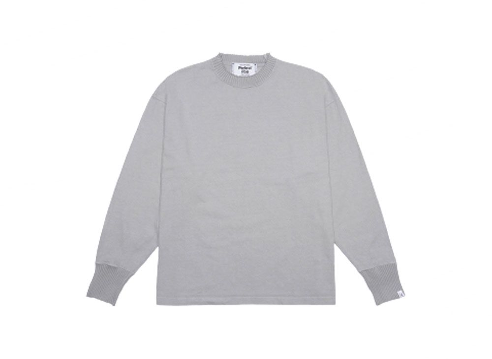 Perfect ribs Side Slit Long Sleeve T Shirts "Gray" | SNKRDUNK