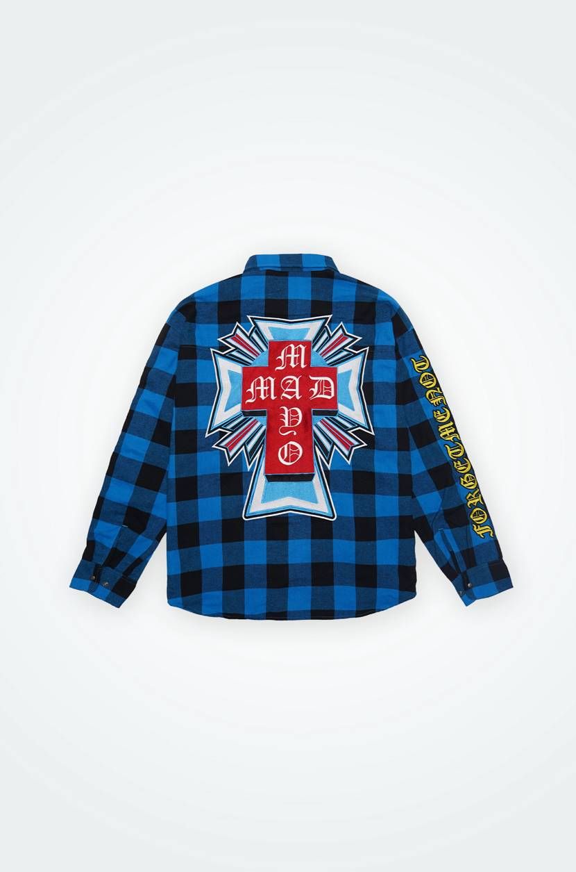 MAYO CROSS Embroidery Check Shirt "BLUE" | SNKRDUNK
