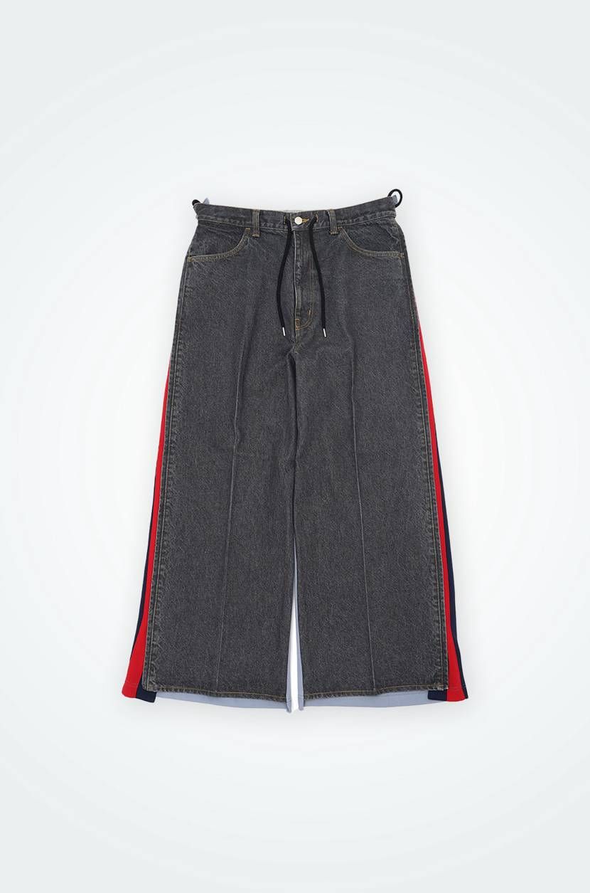 FACETASM JERSEY MERGING DENIM PANTS "BLACK" | SNKRDUNK