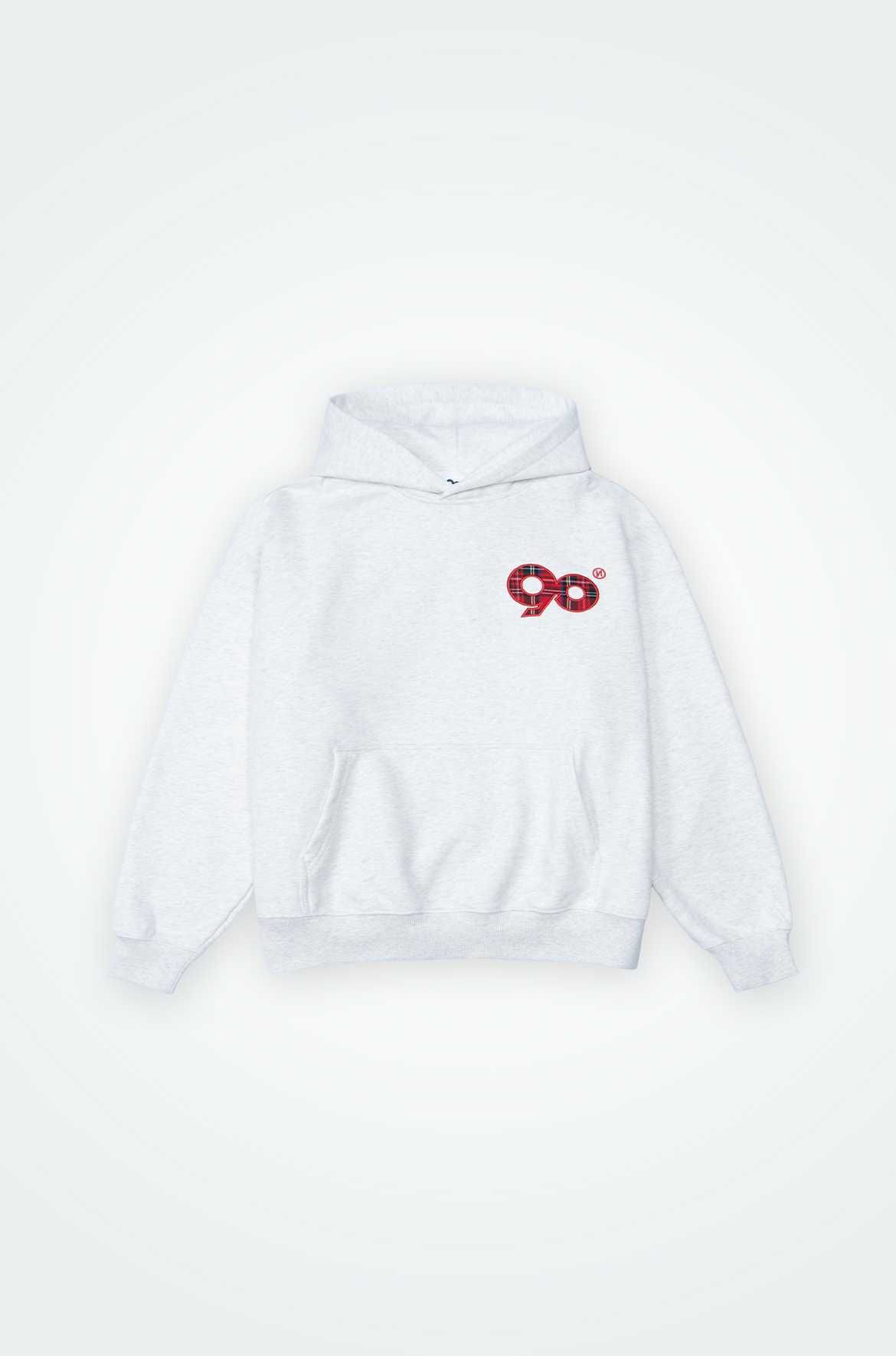 9090 90 Logo Check Hoodie "Oatmeal" | SNKRDUNK