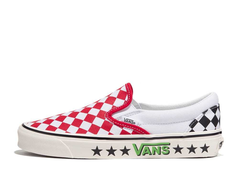 Vans Diamond Check Anaheim Factory Classic Slip-On 98 DX "Red/White ...