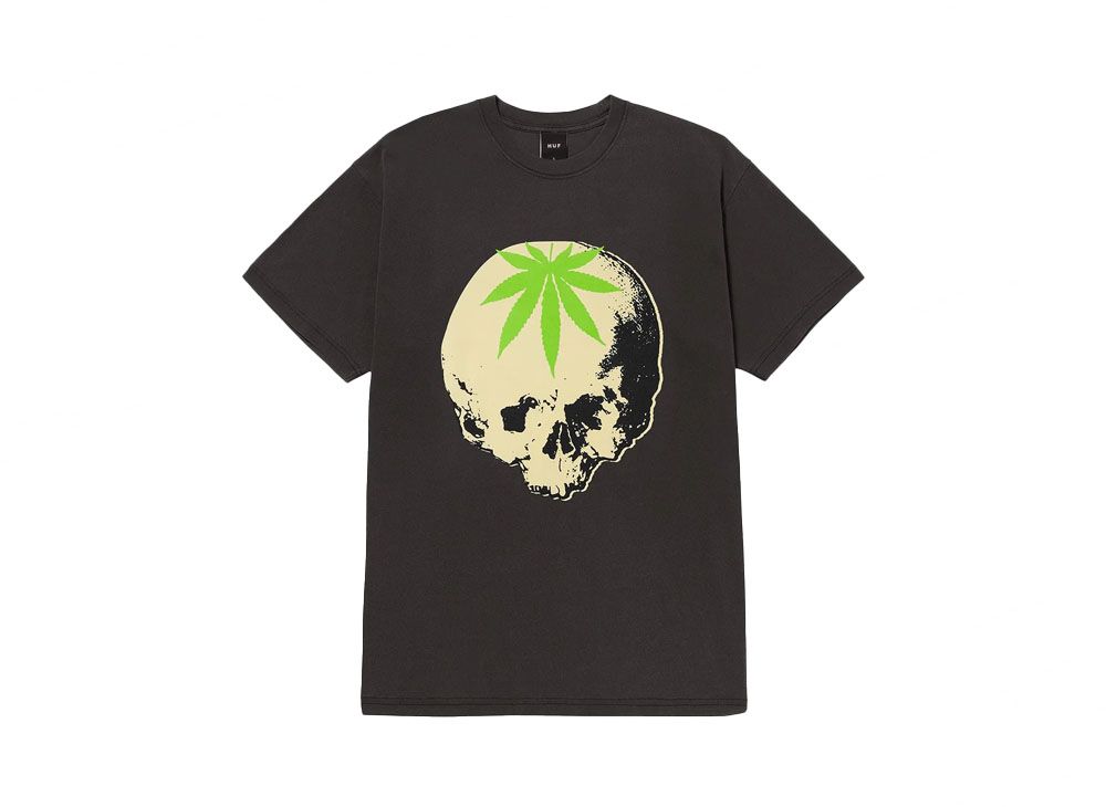 HUF x CYPRESS HILL "420" Skull T-shirt "Washed Black" | SNKRDUNK