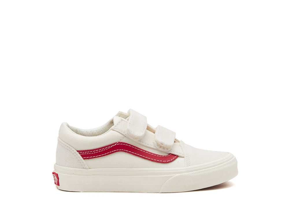 Vans PS Old Skool V "Marshmallow/Racing Red" VN0A4BUVOXS | SNKRDUNK