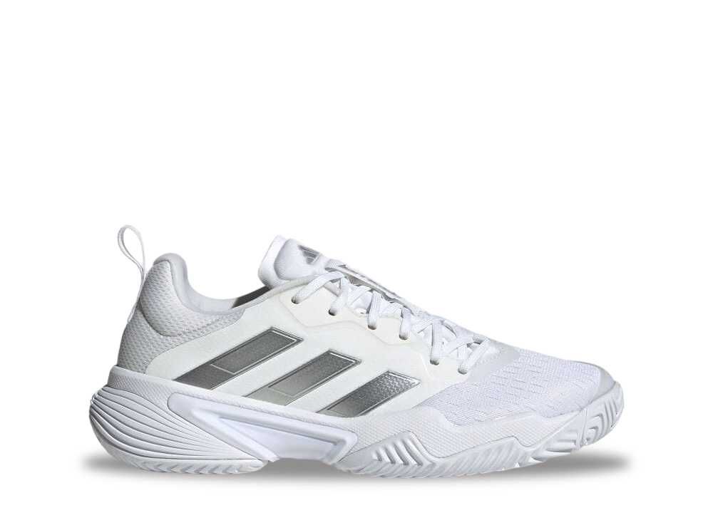 adidas Women's Barricade Tennis "Footwear White/Silver Metallic/Grey ...