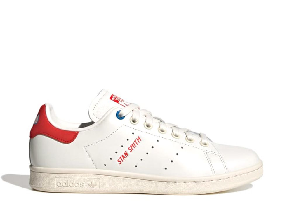 adidas Originals Women's Stan Smith "Core White/Red/Bright Blue" ID4542 ...