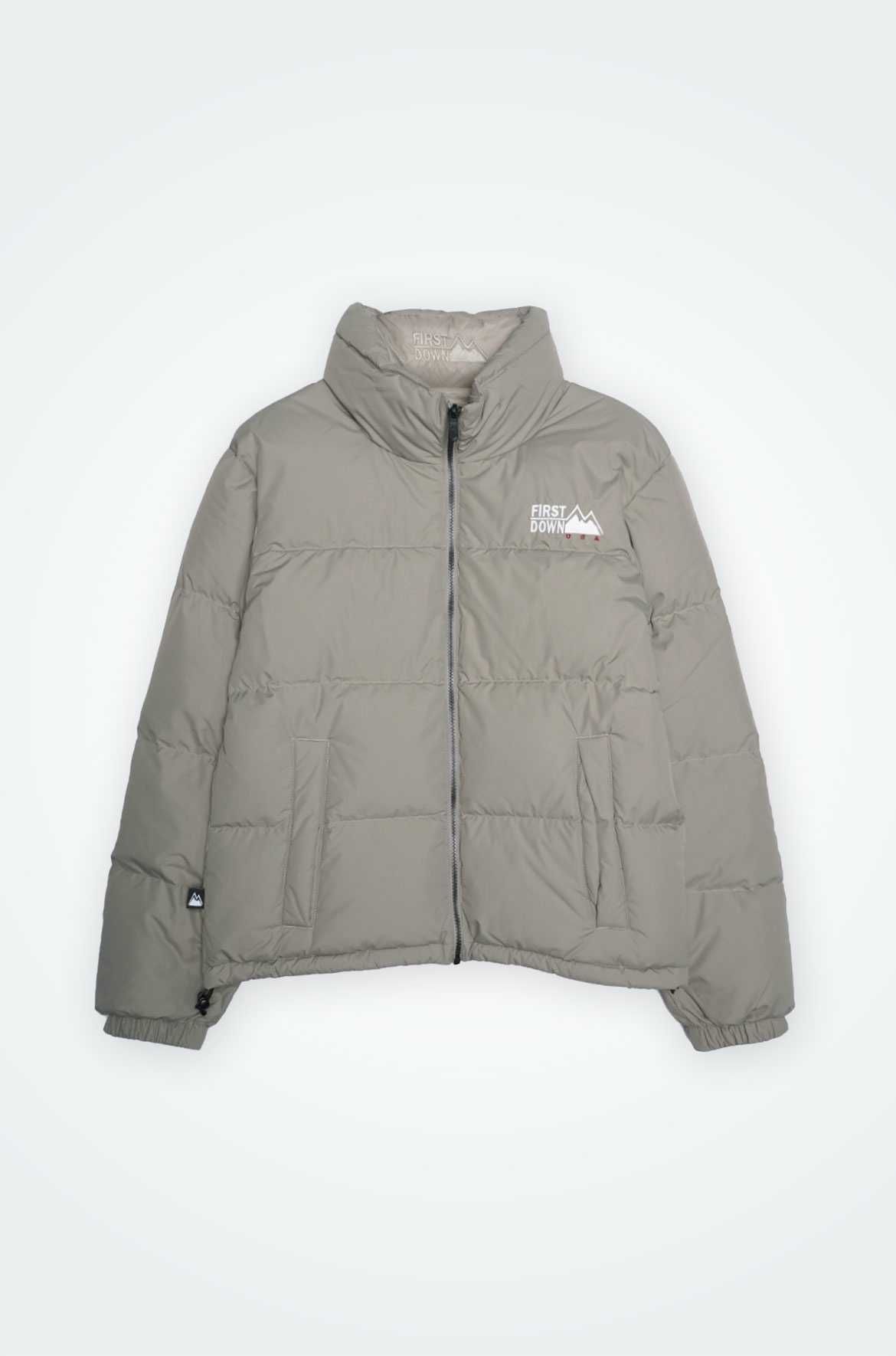 FIRST DOWN BUBBLE DOWN JACKET SHORT "SILVER GRAY" | SNKRDUNK