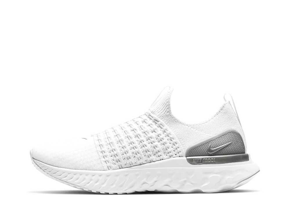 Nike Women's React Phantom Run Flyknit 2 "True White/White/Pure ...