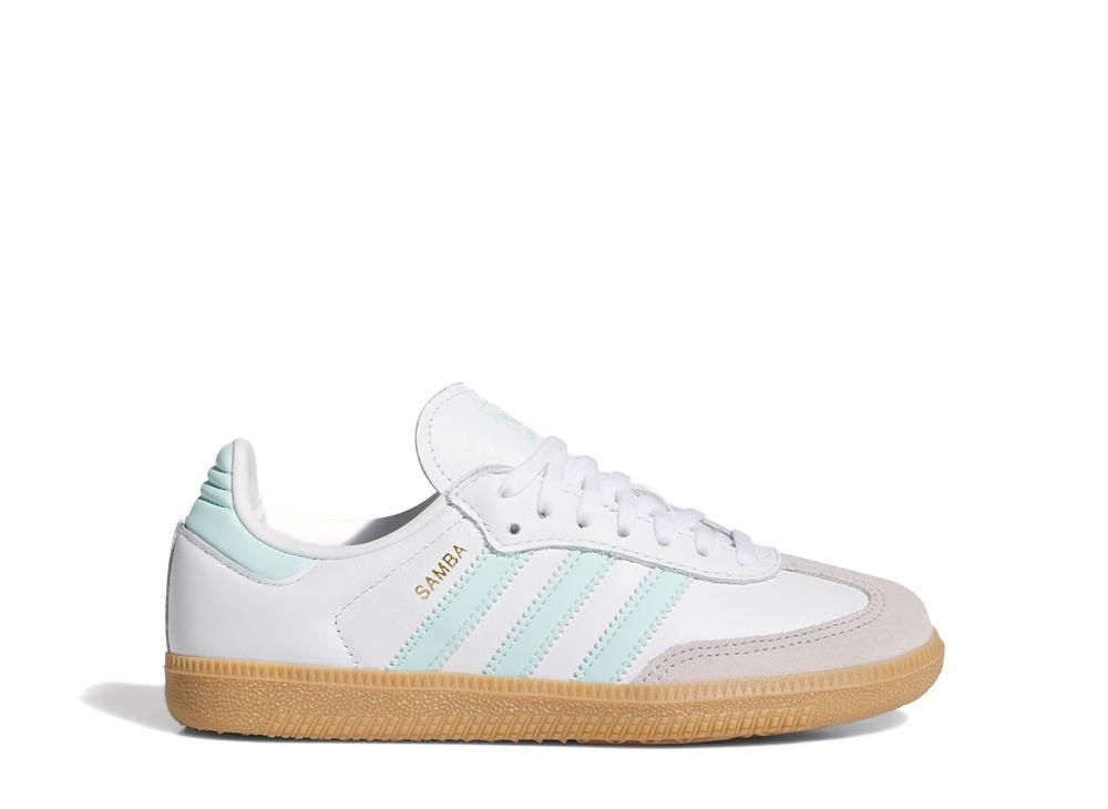 adidas Originals GS Samba OG "Cloud White/Semi Flash Aqua/Gum" JP5481 ...