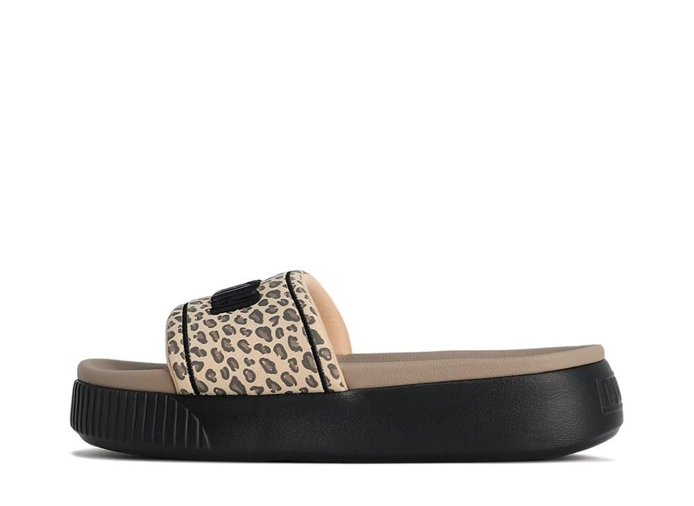 Puma Women's Platform Slide Leo Sandal "Toasted Almond/Puma Black ...