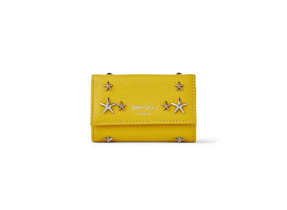 Jimmy Choo Neptune Soft Grainy Calf Leather Key Case With Star Studs ...
