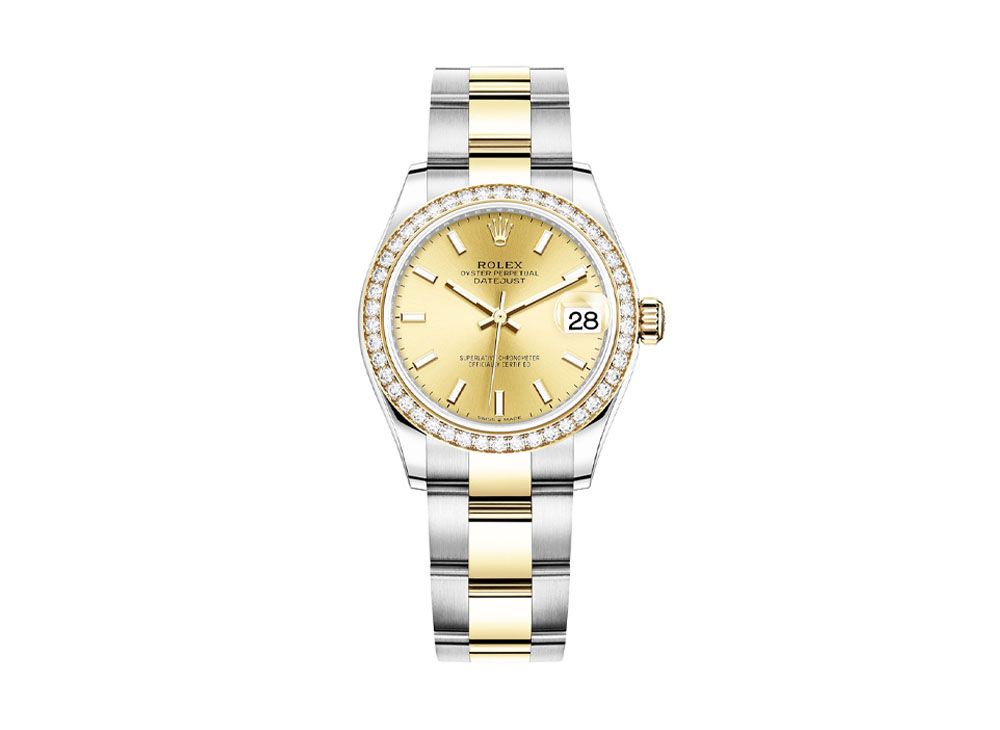 ROLEX Datejust 31 Oyster 31mm "Champagne/Oyster Steel/Yellow Gold ...
