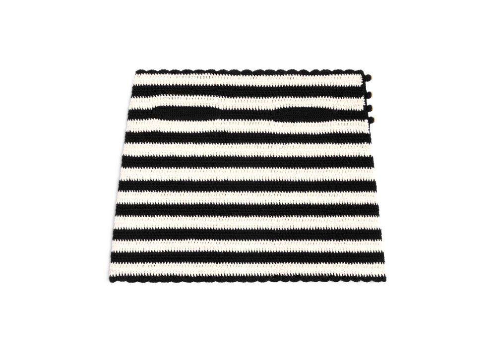 セリーヌ ストライプ クロシェ ミニスカート / コットン "ブラック/エクリュ" 2AE0S720X.38ECの新品/中古フリマ(通販)｜スニダン