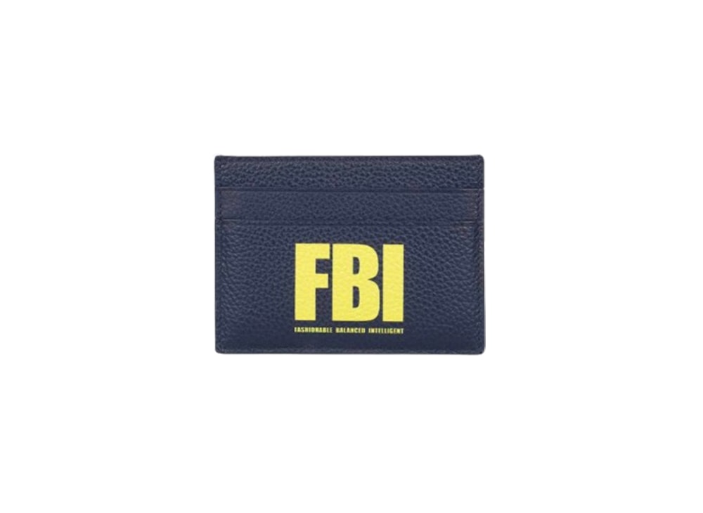 BALENCIAGA FBI Print Card Holder "Navy" | SNKRDUNK