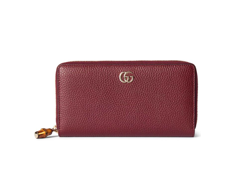 GUCCI Double G Zip Wallet with Bamboo "Rosso Ancora" | SNKRDUNK
