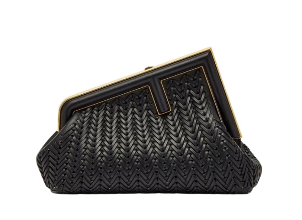 FENDI First Small Interlaced Leather Bag "Black" | SNKRDUNK