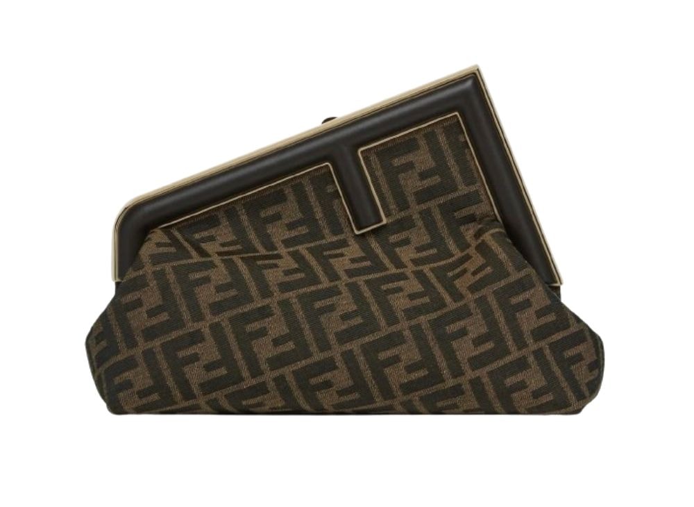 FENDI First Midi FF Jacquard Fabric Bag "Brown" | SNKRDUNK