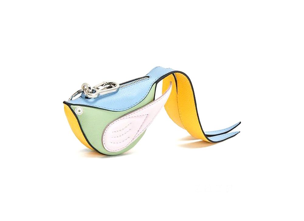 LOEWE Bird Charm In Calfskin "Kaolin / Sage" | SNKRDUNK