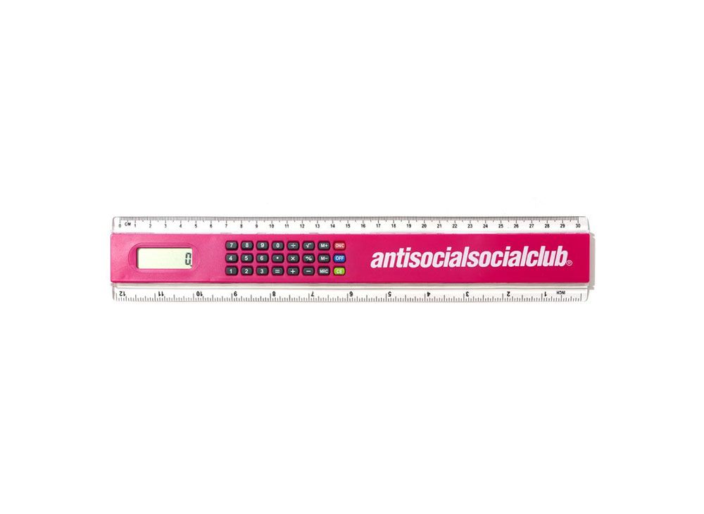 ANTI SOCIAL SOCIAL CLUB RULER/ CALCULATOR "Pink" | SNKRDUNK