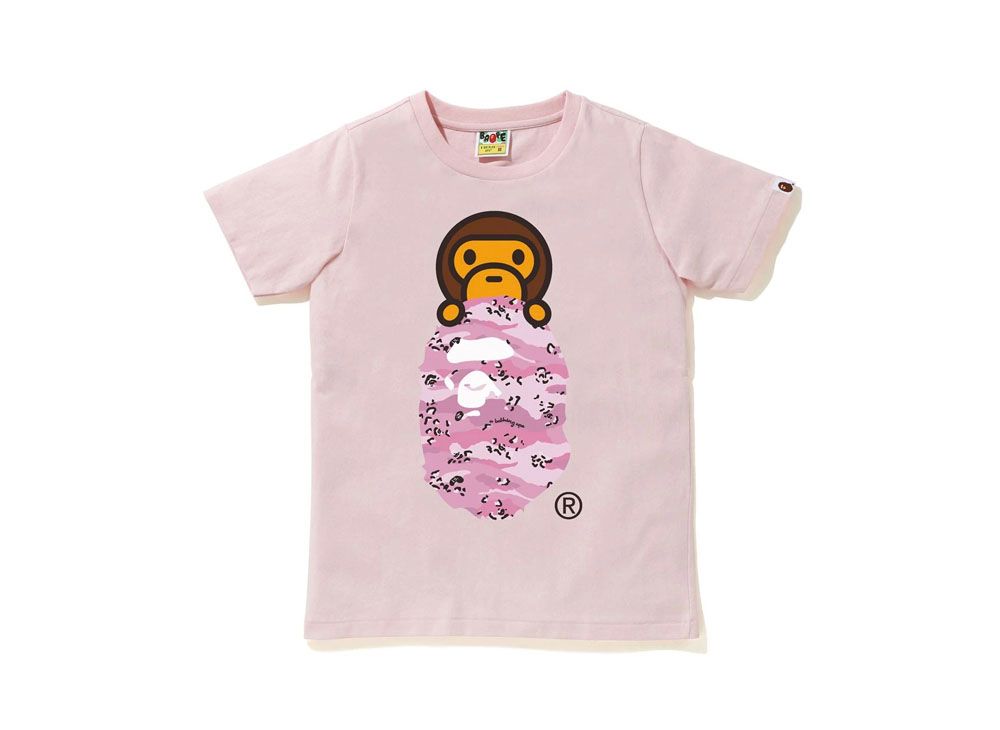A BATHING APE DESERT CAMO MILO ON APE HEAD TEE "Pink" | SNKRDUNK