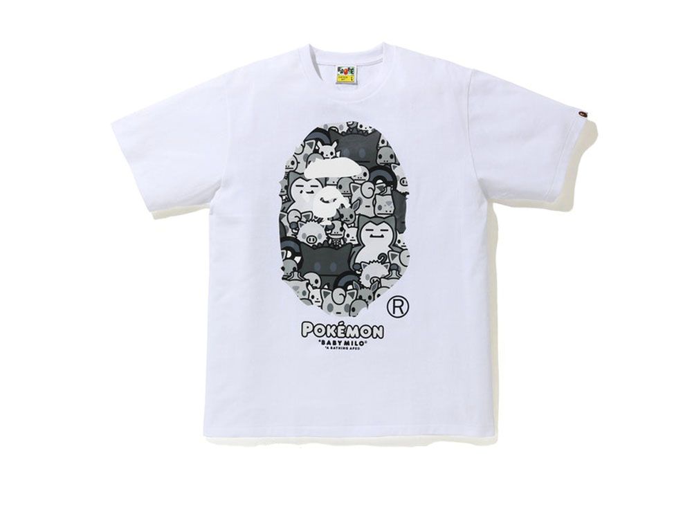A BATHING APE / Pokemon Monotone Ape Head Tee #2 "White" | SNKRDUNK