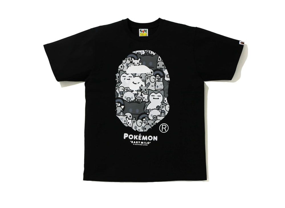 A BATHING APE / Pokemon Monotone Ape Head Tee #2 "Black" | SNKRDUNK