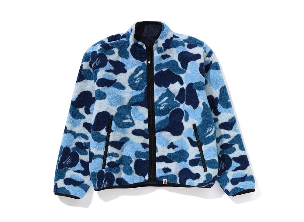 A BATHING APE Ladies ABC Camo Boa Ripstop Reversible Jacket "Blue"の新品 ...